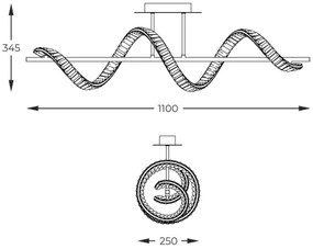 Zuma Line MX3170-1-3GT - LED Lustr na tyči ATHESA LED/24,5W/230V 2700-6000K + DO