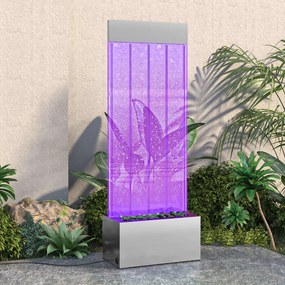 Bublinkový panel s RGB LED nerezová ocel a akryl 110 cm 151400