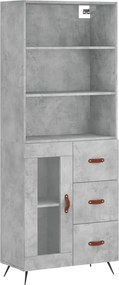 Skříň highboard betonově šedá 69,5x34x180 cm kompozitní dřevo 3189481