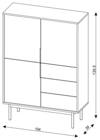 Vysoká komoda Viva 104 cm kašmírová