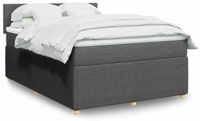 Box spring postel s matrací tmavě šedý 140 x 190 cm textil 3289745