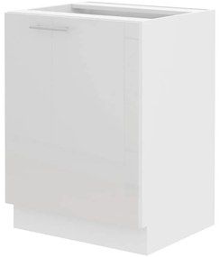 Dolní kuchyňská skříňka Lavera 60 D 1F BB (bílá + lesk bílý). 1032335