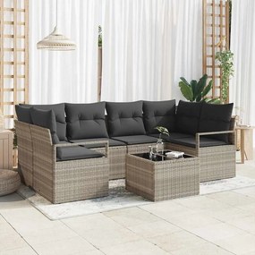 Set pohovek 7 ks 6-Počet míst Světle šedá a tmavě šedá 3346282