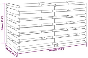vidaXL Marketos Laťkový kompostér impregnovaná borovice 180 x 90 x 90 cm