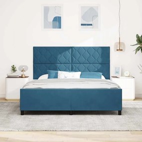 Postel s boxspringem s čelo Tmavě modrá 180 x 200 cm samet 3345027
