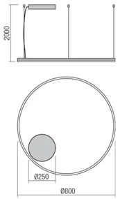 Redo 01-1713 - LED Stmívatelný lustr na lanku ORBIT LED/55W/230V bronz