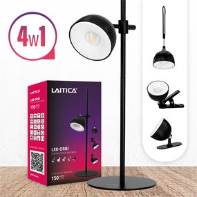 Bezdrátová Led stolní lampa Laitica Orbi Černá Usb 4v1 Nastavitelná