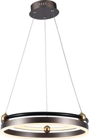 Závěsná Led lampa hnědá, moderní, kulatý prstenec 42 cm, teplá barva V-tac