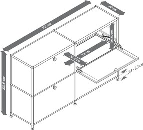 Tchibo - Kovová odkládací skříňka »Cn3« se 4 výklopnými dvířky - barva: hnědá