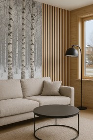 3D Dřevěné lamely na zeď na filci 255x46cm - Jasan ARKTICKÝ