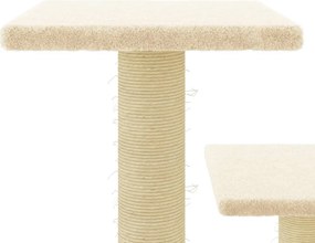 Škrabadlo pro kočky se sisalovými sloupky krémové 61 cm 172085
