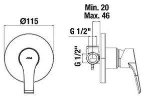 Jika Cube Sprchová podomítková baterie, chrom H3311W60040001