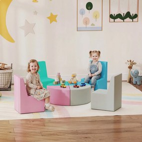 AIYAPLAY 8 TLG. Pěnové stavební bloky dětské měkké stavební bloky s designem stolu a židle lezecké stavební bloky z PU vícebarevné