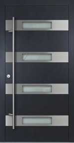 FM Turen - Feldmann & Mayer Vchodové dveře s ocelovým opláštěním FM Turen model DS06 Orientace dveří: Pravé, otevírání dovnitř, Dekor: Antracit, Standardní rozměr dveří včetně rámu: 110 cm x 220 cm - vnější rozměr rámu