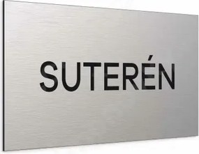 ACCEPT Označení podlaží "SUTERÉN" - stříbrná tabulka - černý popis
