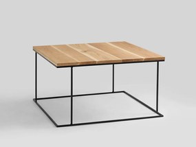Nordic Design Přírodní masivní konferenční stolek Valter s černou podnoží 100x100 cm