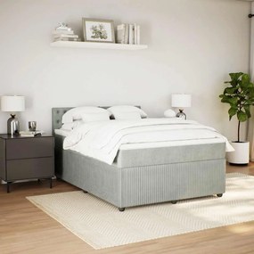 Box spring postel s matrací světle šedá 140x200 cm samet 3290070