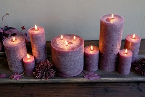 Fialová široká svíčka Macon Rustic plum - Ø 10*15cm/ 90h