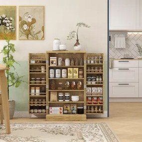 HOMCOM bufet do kuchyně, kuchyňský nábytek s úložným prostorem se 12 policemi na dveřích, nastavitelné, 60 x 30 x 104 cm, vzhled přírodního dřeva