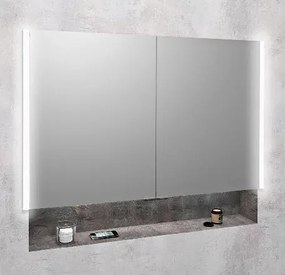 Sapho Integra - Zrcadlová skříňka s LED osvětlením, 1055x700x165 mm, vestavná, titan alu IN105