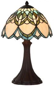 Béžovo-hnědá stolní lampa Tiffany Delafosse - Ø 25*42 cm E14/ 1*40W