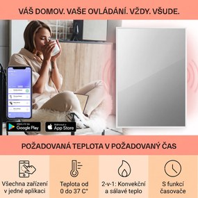 Klarstein La Palma 700, infračervený ohřívač 2 v 1, smart, 85 x 60 cm, 750 W, zrcadlová přední strana