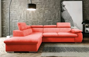 Rohová sedací souprava Viera, oranžová látka, levý roh