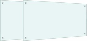 Kuchyňské panely 2 ks bílé 80 x 40 cm tvrzené sklo 3315786