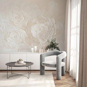 Fototapeta - Elegantní béžové květy (245x170 cm)