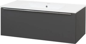 Mereo Mereo, Mailo, koupelnová skříňka s keramickým umyvadlem 101 cm, bílá, dub, antracit, CN537