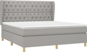 Box spring postel s matrací světle šedá 160 x 200 cm textil 3128773
