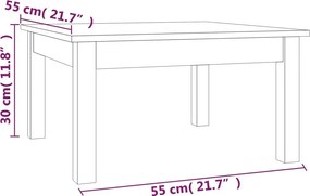 vidaXL Konferenční stolek 55 x 55 x 30 cm masivní borové dřevo [814231] Barva: Černá