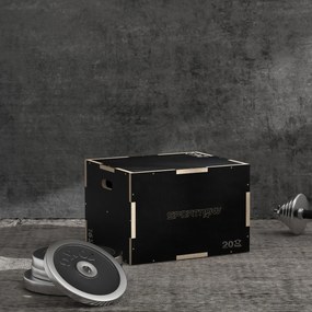 SPORTNOW Plyo box/jump box, robustní, 61 x 51 x 41 cm, černý, rukojeť 10x3,5 cm, do 120 kg