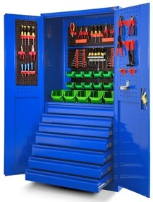 JAN NOWAK - Kovová skříň na nářadí AREK - blue - rozměr 185x92 cm - zámek - 3D7050