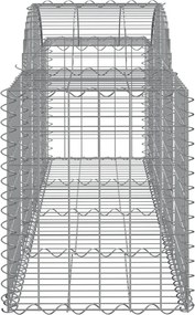 Klenuté gabionové koše 11 ks 200x50x60/80 cm pozinkované železo 3146287