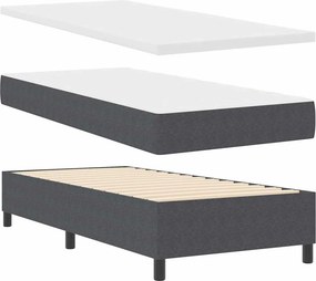 Postel s boxspringem Tmavě šedá a bílá 90 x 200 cm 3337443