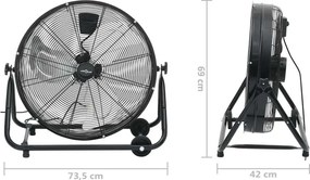 vidaXL Průmyslový bubnový ventilátor 60 cm 172,5 W černý [51453]