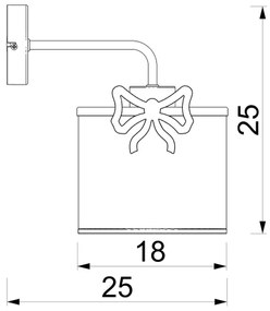 Dětská nástěnná lampa SWEET 1xE27/15W/230V bílá/červená/mašle