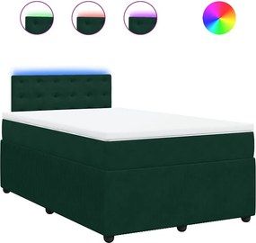Box spring postel s matrací tmavě zelená 120x190 cm samet 3290001