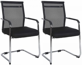 Set 2 křesel pro návštěvníky Denny chrom rám - černá