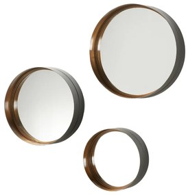 Set tří nástěnných zrcadel Kave Home Wilton 23/30/35 cm