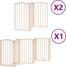 Zábrana pro psy s dvířky skládací 12 panelů 600 cm topol 3155589