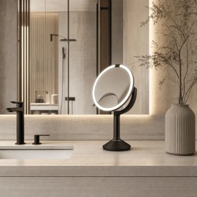Kosmetické zrcadlo s osvětlením/zvětšovací (zvětšení 5x/zvětšení 10x) ø 20 cm Trio – simplehuman
