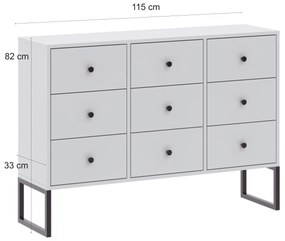 Komoda LINEA 9S bílá