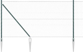 Hexagonální plot s podpěrou 10 x 1,4 m Ocel potažená PVC Zelená 3353068