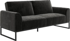 Černá sametová polohovací/rozkládací pohovka 217 cm Adley - II. jakost – CosmoLiving by Cosmopolitan