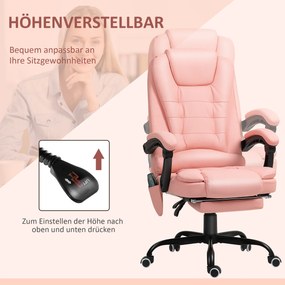 Kancelářská židle Vinsetto se 7bodovou masáží, ergonomická kancelářská židle s funkcí polohování, výškově nastavitelná manažerská židle s dálkovým ov…