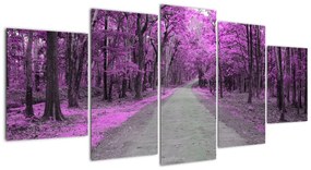 Moderní obraz - fialový les