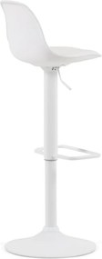 Matně bílá barová židle s nastavitelnou výškou z imitace kůže (výška sedáku 60 cm) Orlando-T – Kave Home
