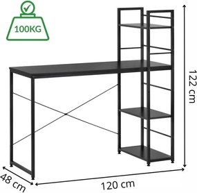 Psací stůl 120x48x122 cm SPRINGOS HF0046 černý
